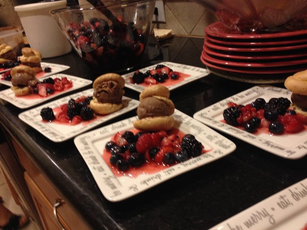 PROFITEROLES WITH ICE CREAM & BERRIES - Dimitras Dishes