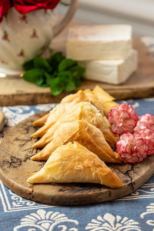 Greek Cheese Pie Triangles: Tiropitakia - Dimitras Dishes