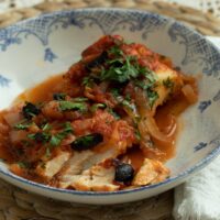 PSARI PLAKI: ROASTED FISH WITH ONIONS & TOMATOES - Dimitras Dishes
