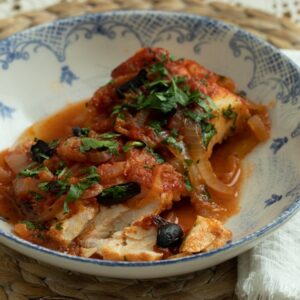 PSARI PLAKI: ROASTED FISH WITH ONIONS & TOMATOES - Dimitras Dishes