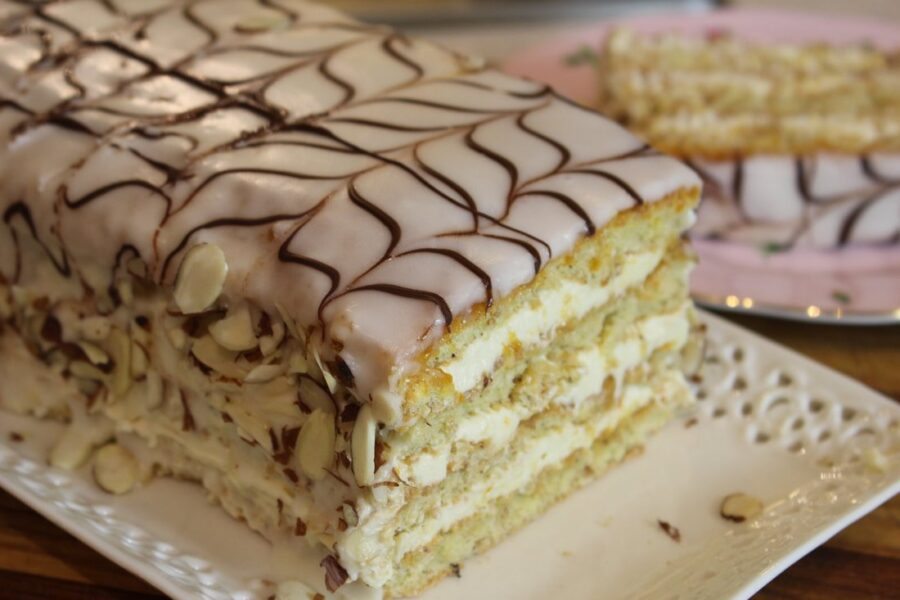 Esterhazy Torte: Hazelnut Cream Cake - Dimitras Dishes