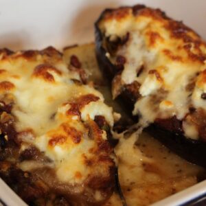 GREEK STYLE VEGETARIAN STUFFED EGGPLANT: MELITZANES PAPOUTSAKIA ...