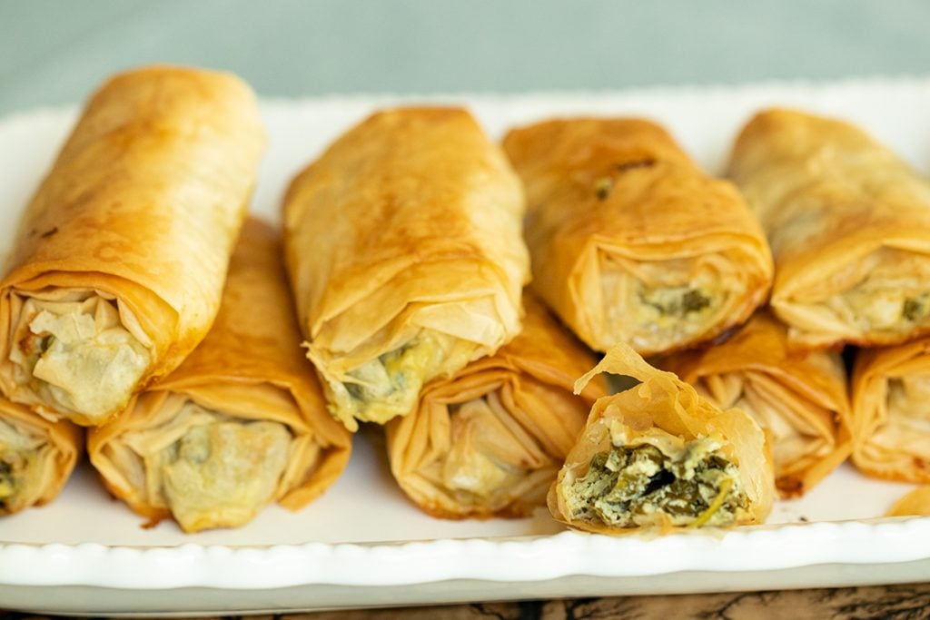 Spinach & Feta Phyllo Rolls: Spanakopita Rolls - Dimitras Dishes