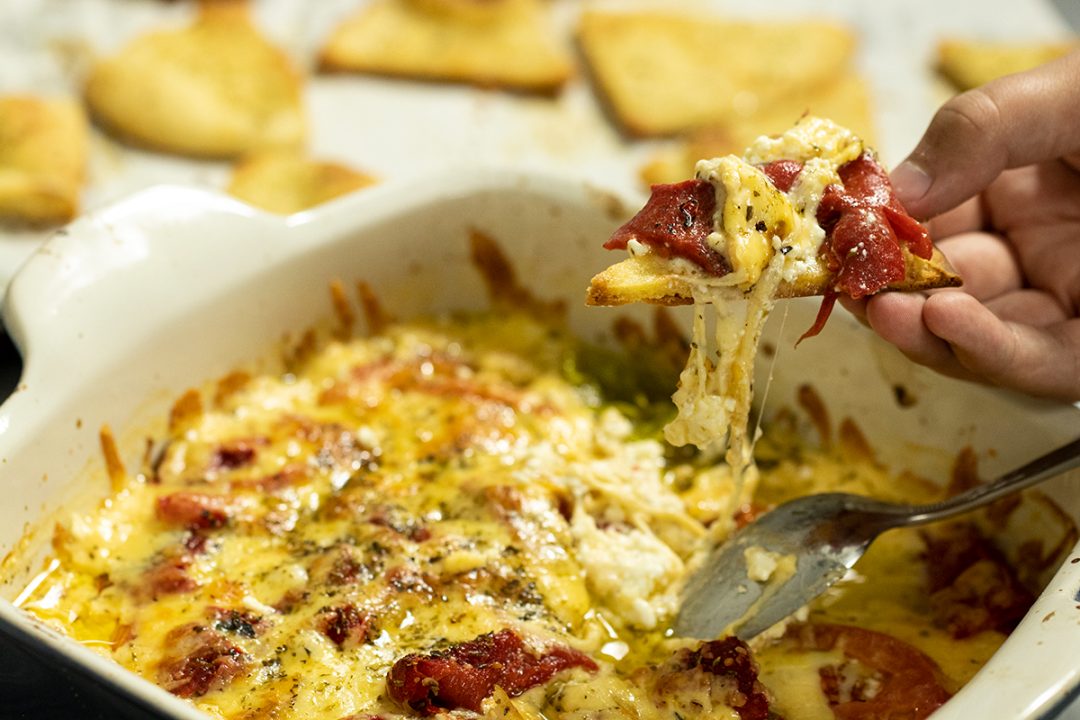 Bouyourdi: Greek Cheesy Feta Dip - Dimitras Dishes