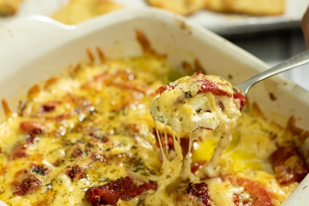 Bouyourdi: Greek Cheesy Feta Dip - Dimitras Dishes