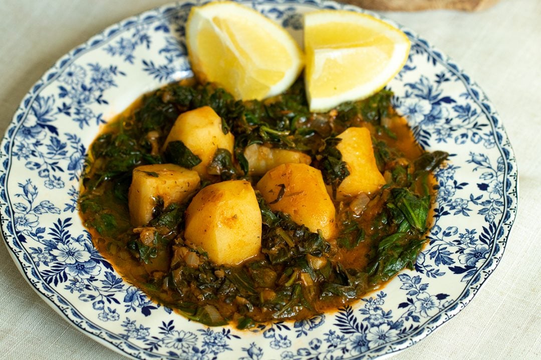 Greek Spinach & Potato Stew - Dimitras Dishes