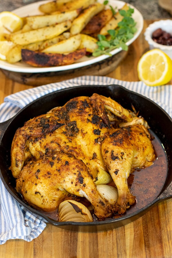 Spatchcocked Greek Chicken - Dimitras Dishes