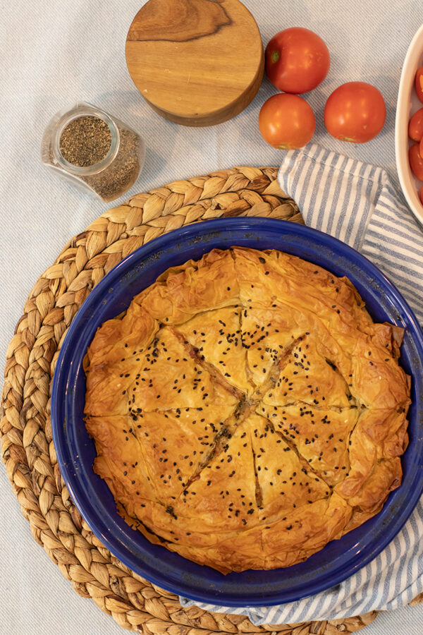 Pastourmadopita: Greek Phyllo Pie with Pasturma & Cheese - Dimitras Dishes