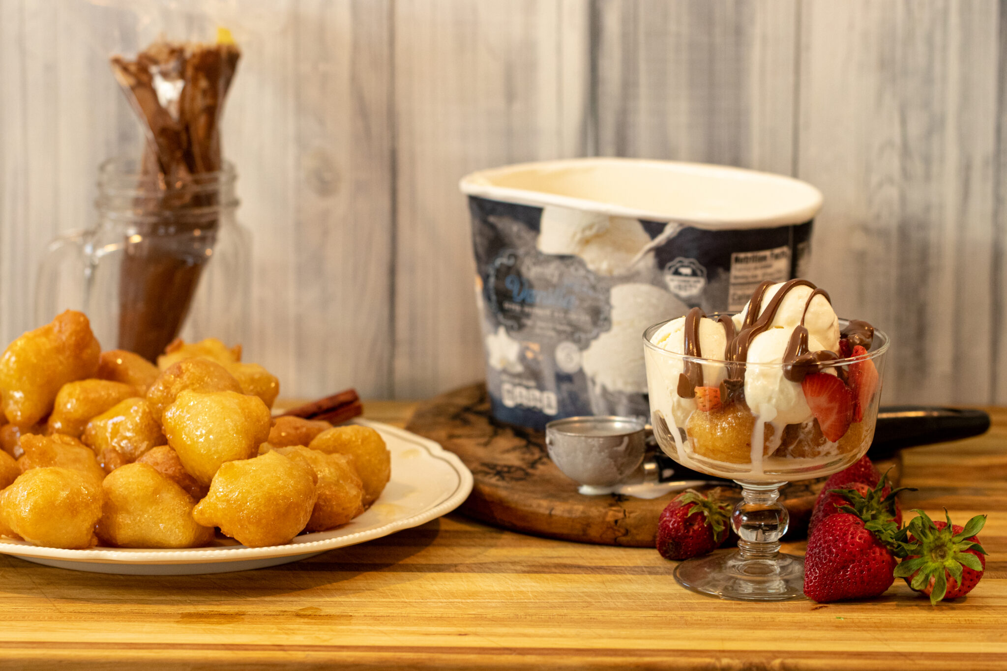 Loukoumades Deluxe: Greek Donut Sundae - Dimitras Dishes
