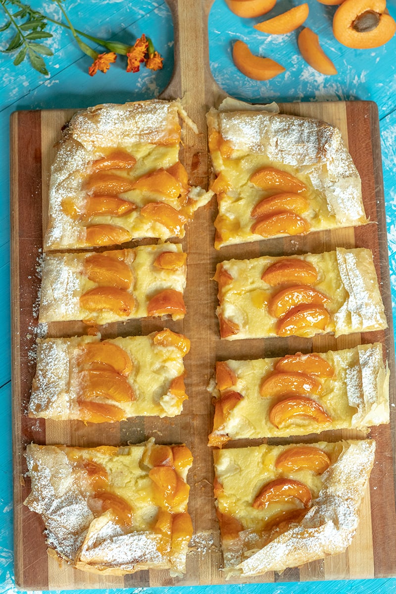 Greek-Style Apricot Phyllo Galette with Custard - Dimitras Dishes