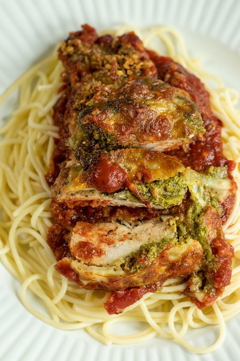 Baked Chicken Pesto Parmesan - Dimitras Dishes