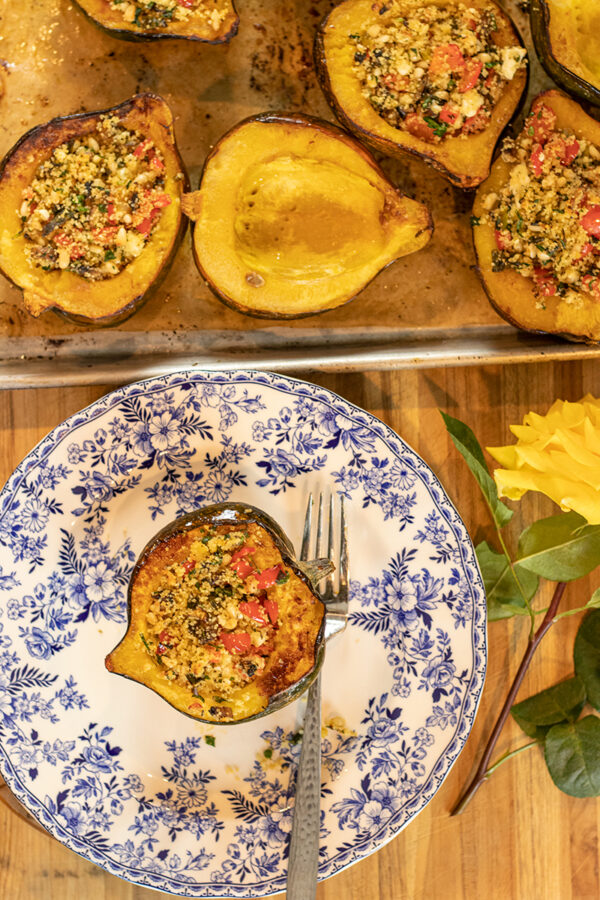 Mediterranean Stuffed Acorn Squash - Dimitras Dishes