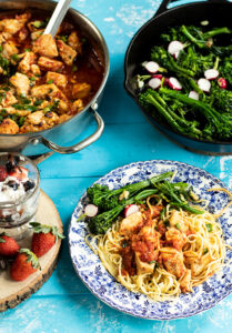 A Greek Chicken Dinner Ready in 60 mins! Chicken Saganaki with Garlicky ...