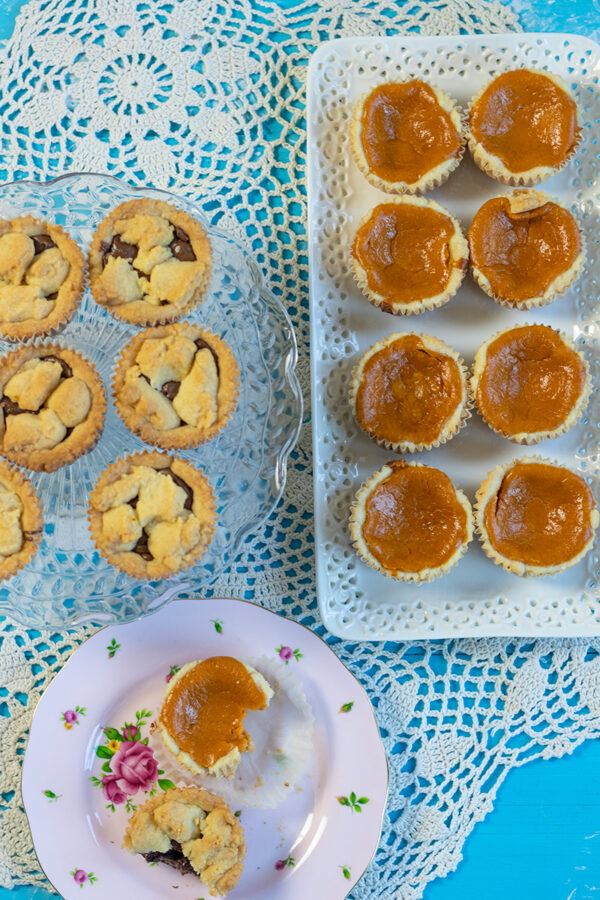 Mini Holiday Pies: Chocolate Hazelnut & Pumpkin Pies - Dimitras Dishes
