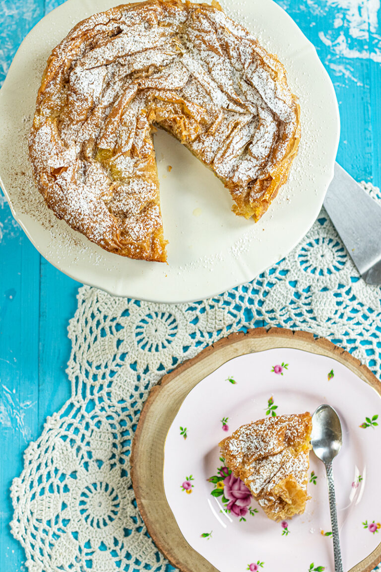 Greek Ruffled Milk Pie: perfect for teatime! - Dimitras Dishes