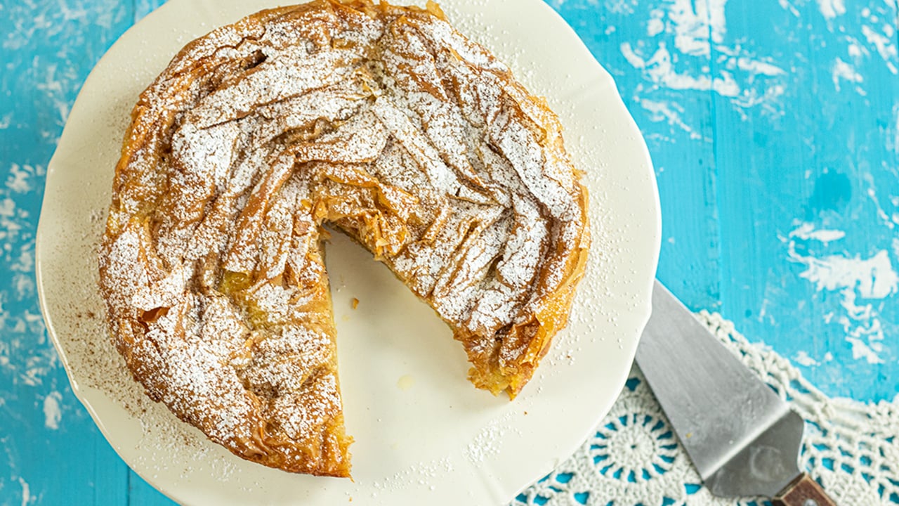 Greek Ruffled Milk Pie: perfect for teatime! - Dimitras Dishes