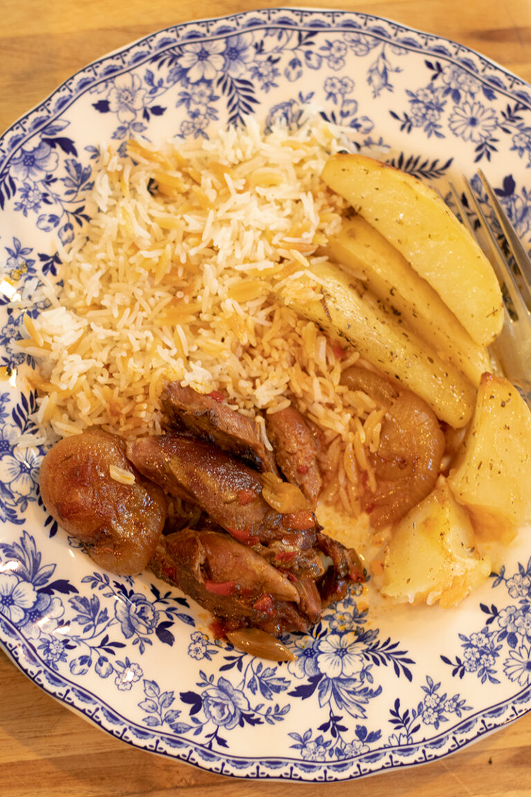 Roast Leg of Lamb with Harissa & Shallots - Dimitras Dishes