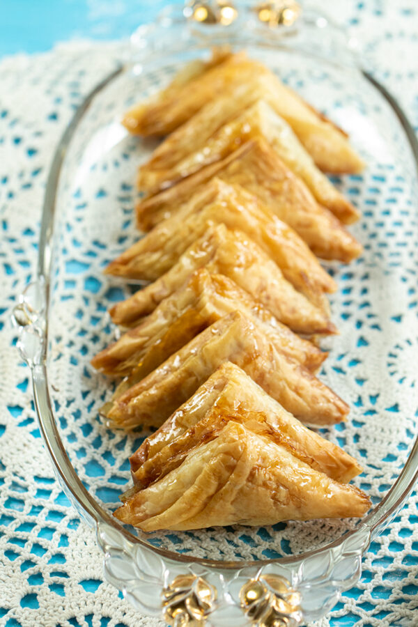 Greek Baklava Mini Triangles - Dimitras Dishes