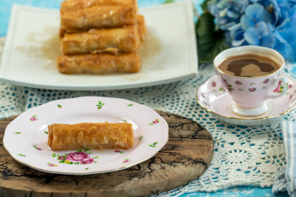Flogeres: Greek Phyllo & Almond Flutes - Dimitras Dishes
