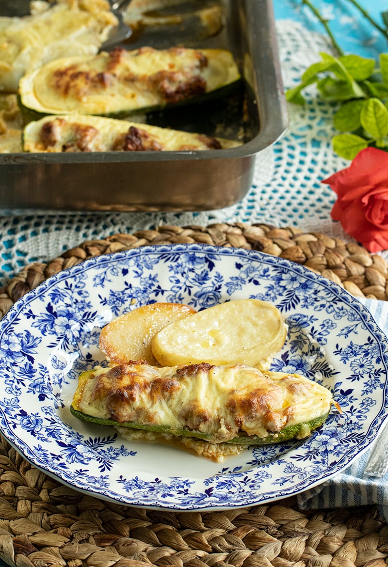 Greek Papoutsakia: Stuffed Zucchini Boats - Dimitras Dishes