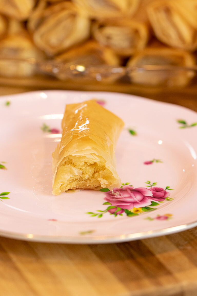 Flogeres: Greek Phyllo & Almond Flutes - Dimitras Dishes