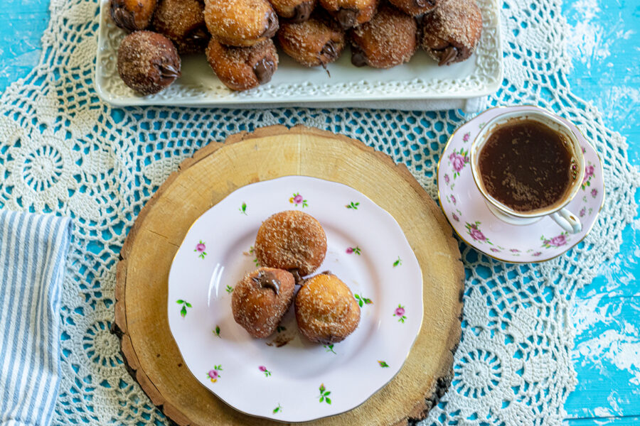 Mini Nutella Filled Donuts (Greek-Cafe Style) - Dimitras Dishes