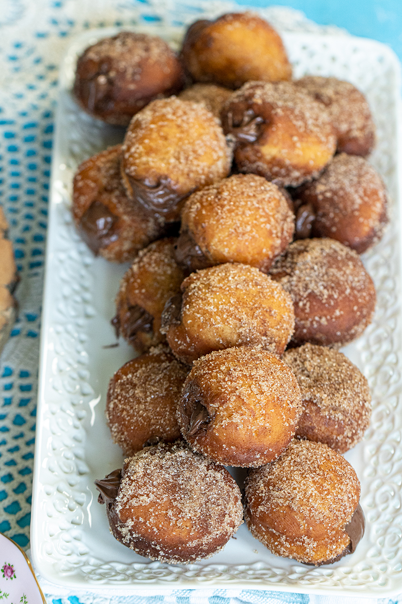 Mini Nutella Filled Donuts (Greek-Cafe Style) - Dimitras Dishes