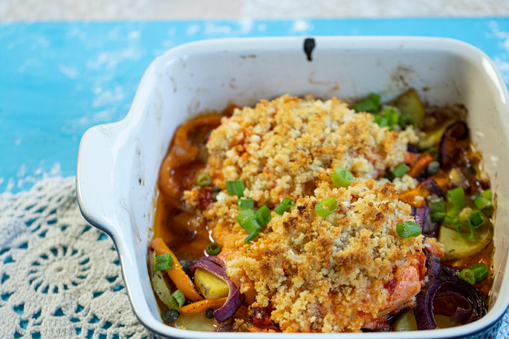 Baked Cod Harissa - Dimitras Dishes