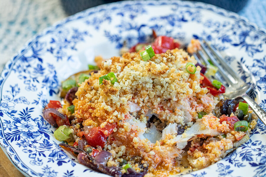 Baked Cod Harissa - Dimitras Dishes