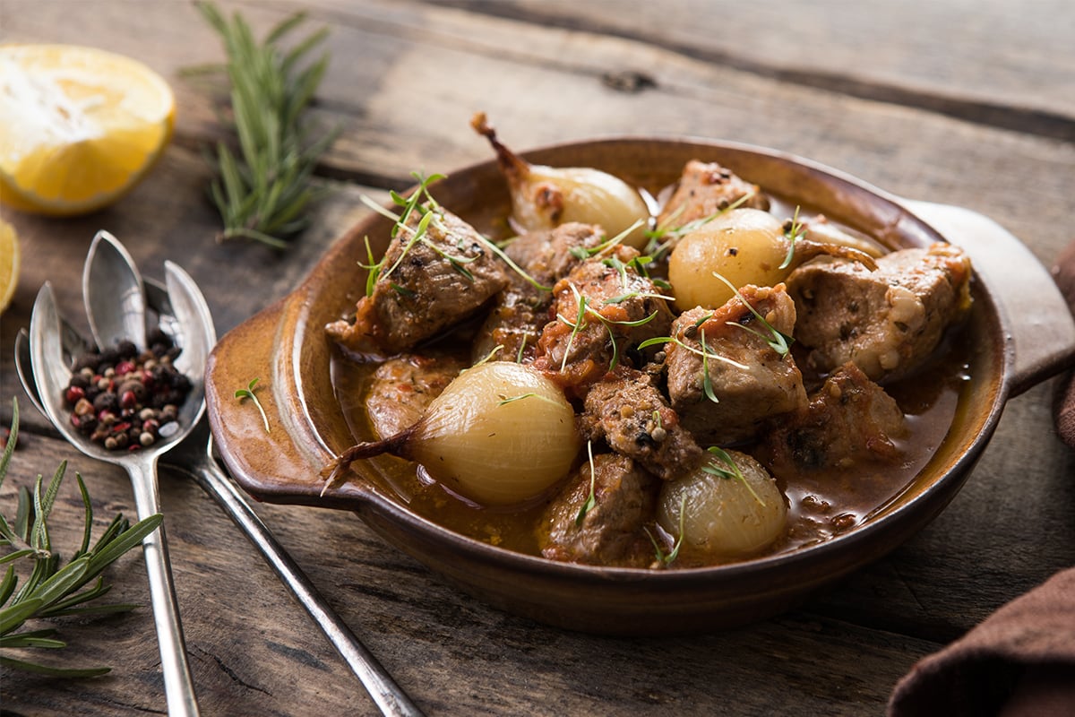 Lamb Stifado in the Instant Pot: Lamb & Shallot Stew - Dimitras Dishes