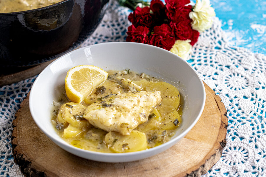 Lemony Cod & Potato Stew - Dimitras Dishes