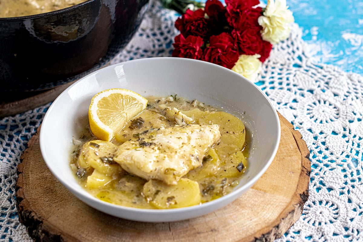 Lemony Cod & Potato Stew - Dimitras Dishes