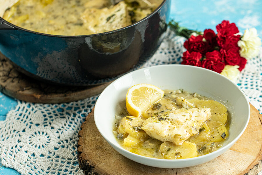 Lemony Cod & Potato Stew - Dimitras Dishes