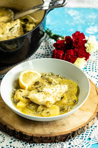 Lemony Cod & Potato Stew - Dimitras Dishes