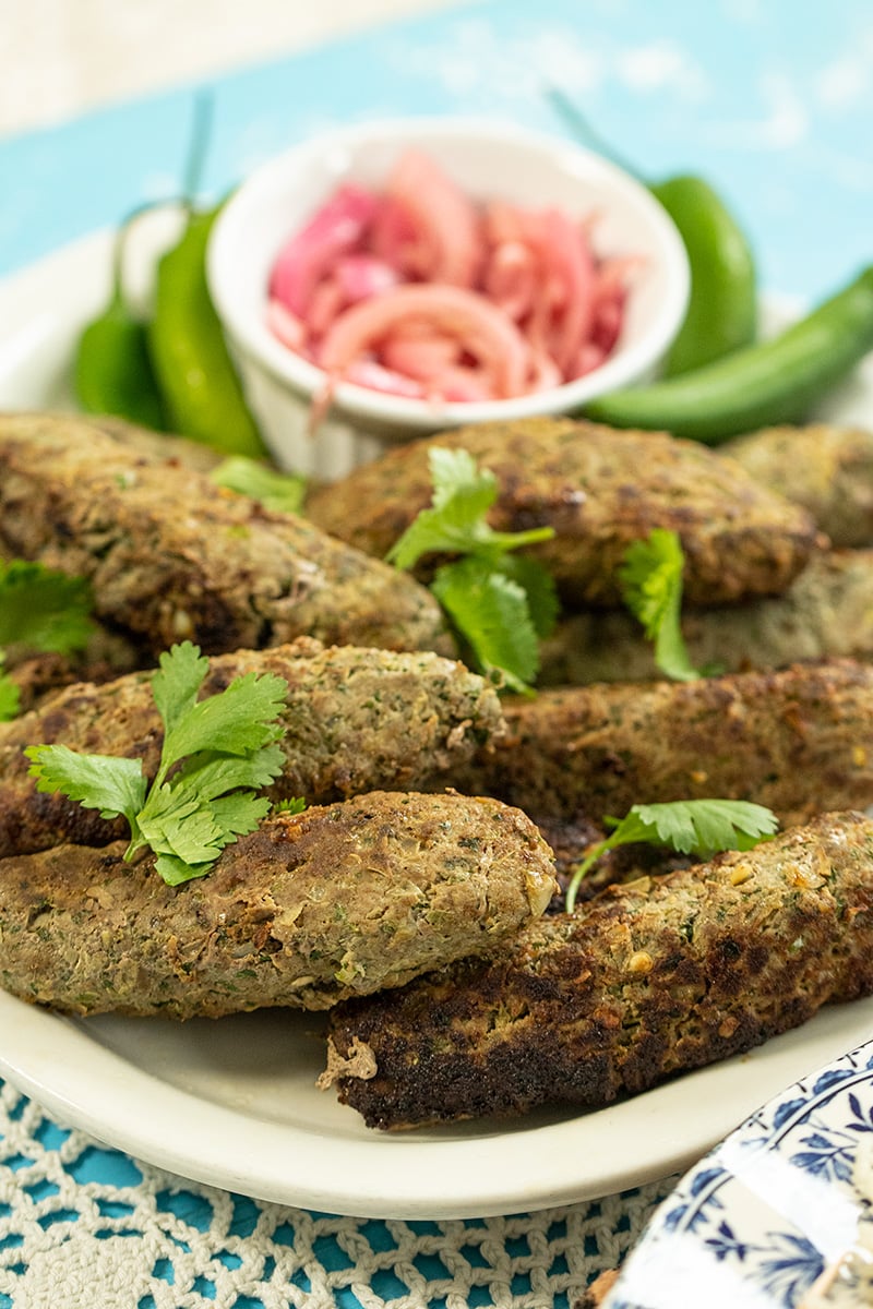 Spicy Ground Beef Kebabs with Rice Pilaf - Dimitras Dishes