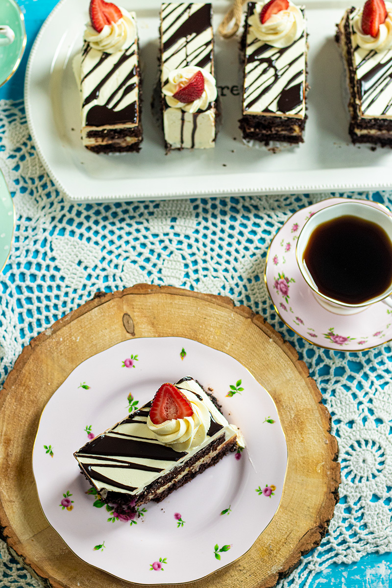 Black & White Cake Slices - Dimitras Dishes