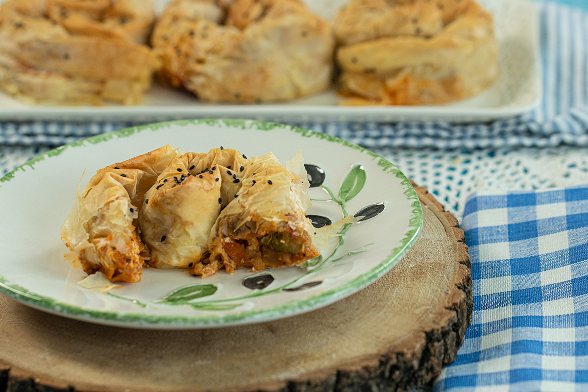 Veggie Phyllo Spirals - Dimitras Dishes
