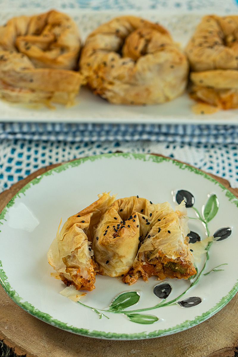 Veggie Phyllo Spirals - Dimitras Dishes