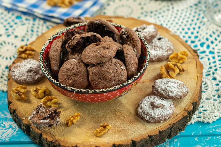 Karidata: Greek Walnut Meringue Cookies - Dimitras Dishes