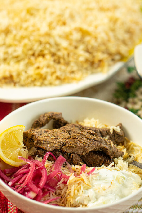 Steak Gyros with Mediterranean Rice - Dimitras Dishes