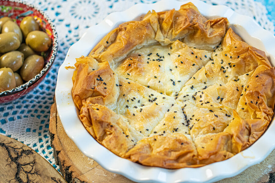 The Creamiest Feta Cheese Pie: Greek Bechamel Tiropita - Dimitras Dishes