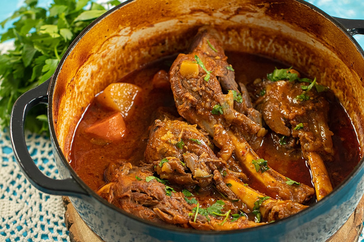 Braised Fall-off the Bone Lamb Shanks - Dimitras Dishes