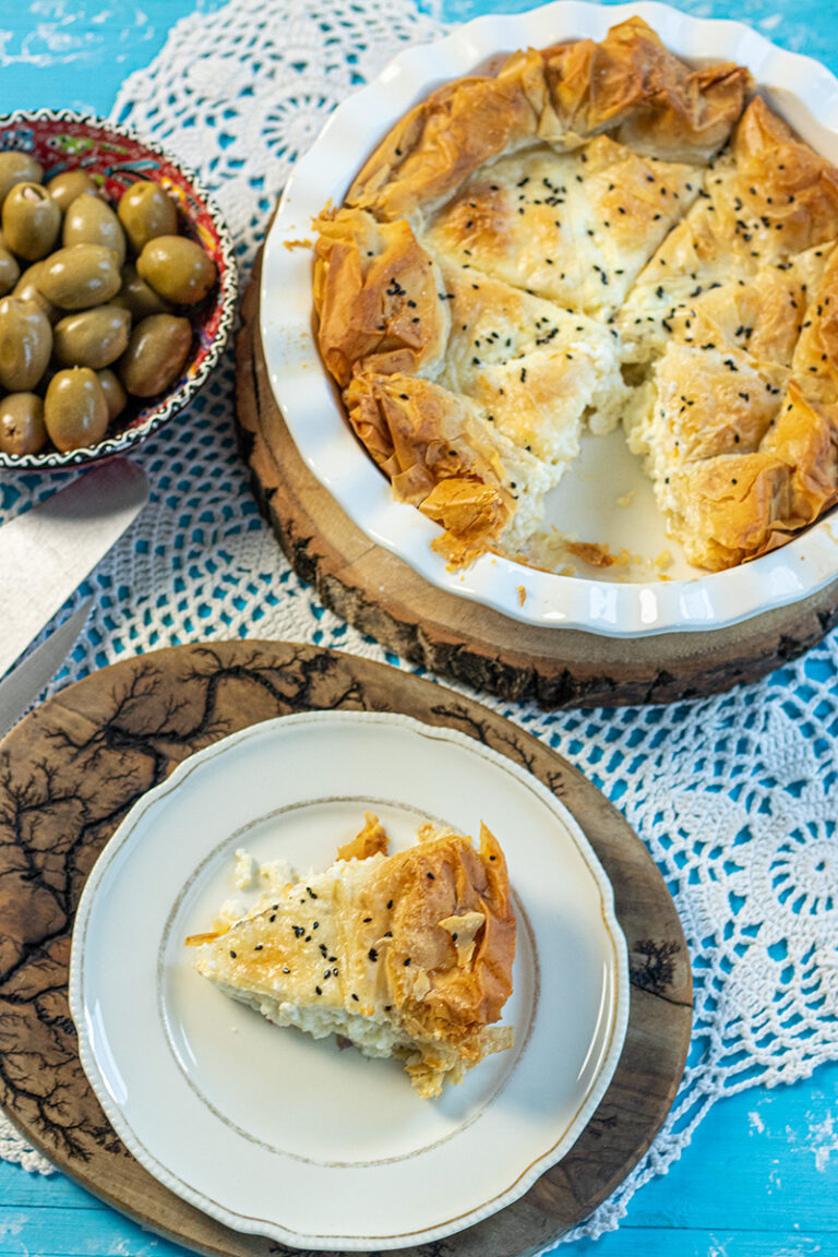 The Creamiest Feta Cheese Pie: Greek Bechamel Tiropita - Dimitras Dishes