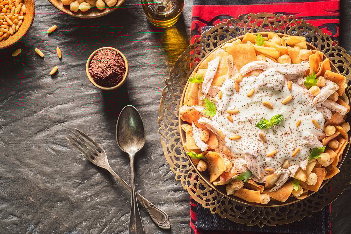 Easy Lebanese Fatteh with Chickpeas - Dimitras Dishes