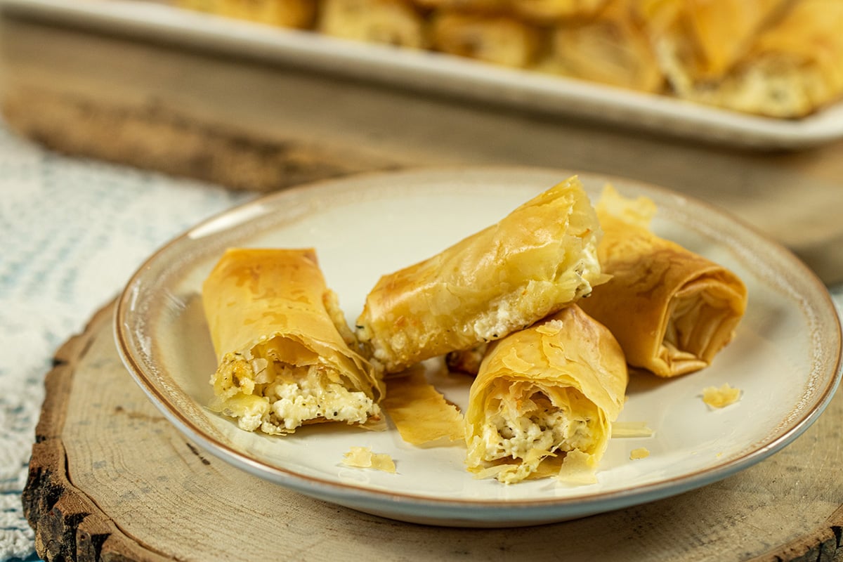 Cheesy Phyllo Rolls - Dimitras Dishes