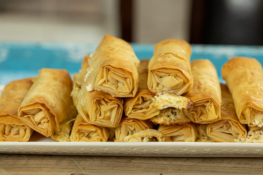 Cheesy Phyllo Rolls - Dimitras Dishes