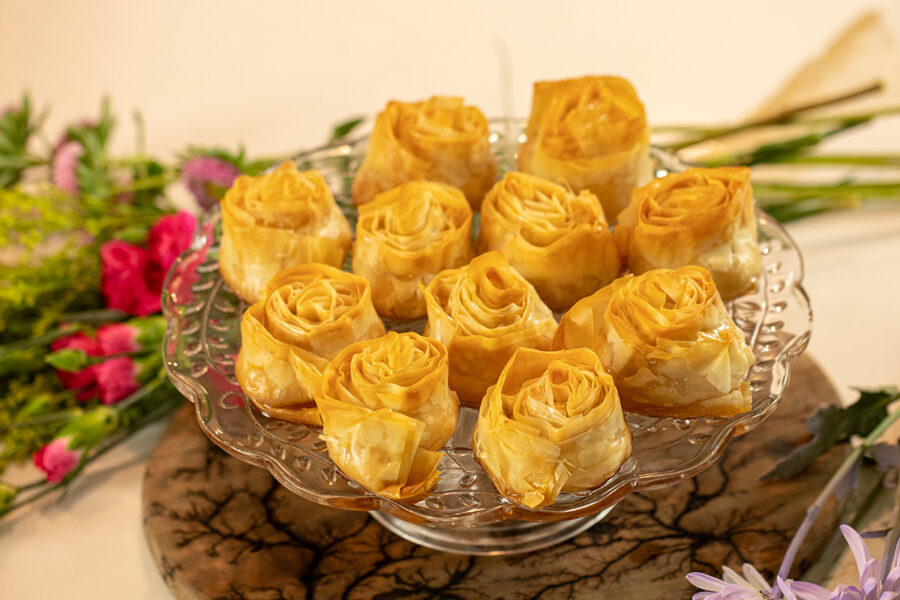 Almond Baklava Roses - Dimitras Dishes