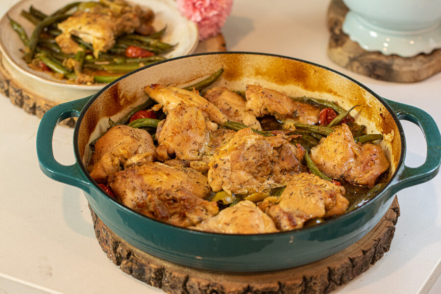 Baked Chicken & String Beans Skillet - Dimitras Dishes