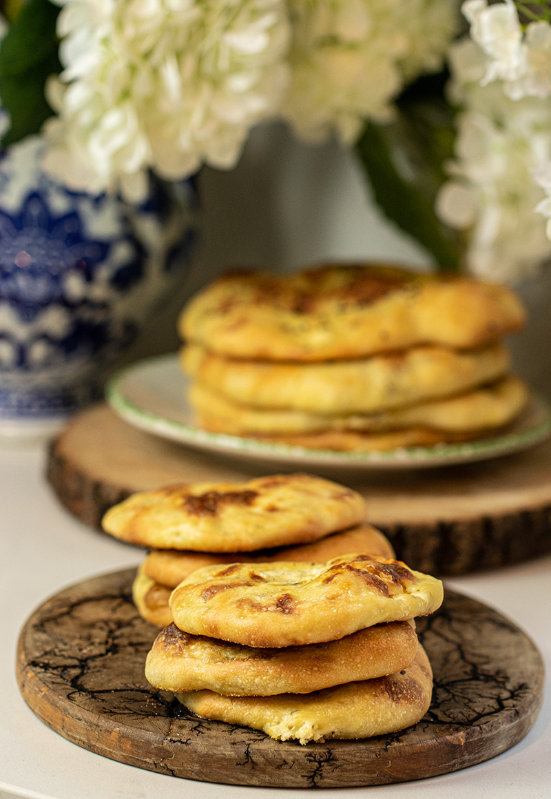 Cheesy Feta Stuffed Flatbreads - Dimitras Dishes