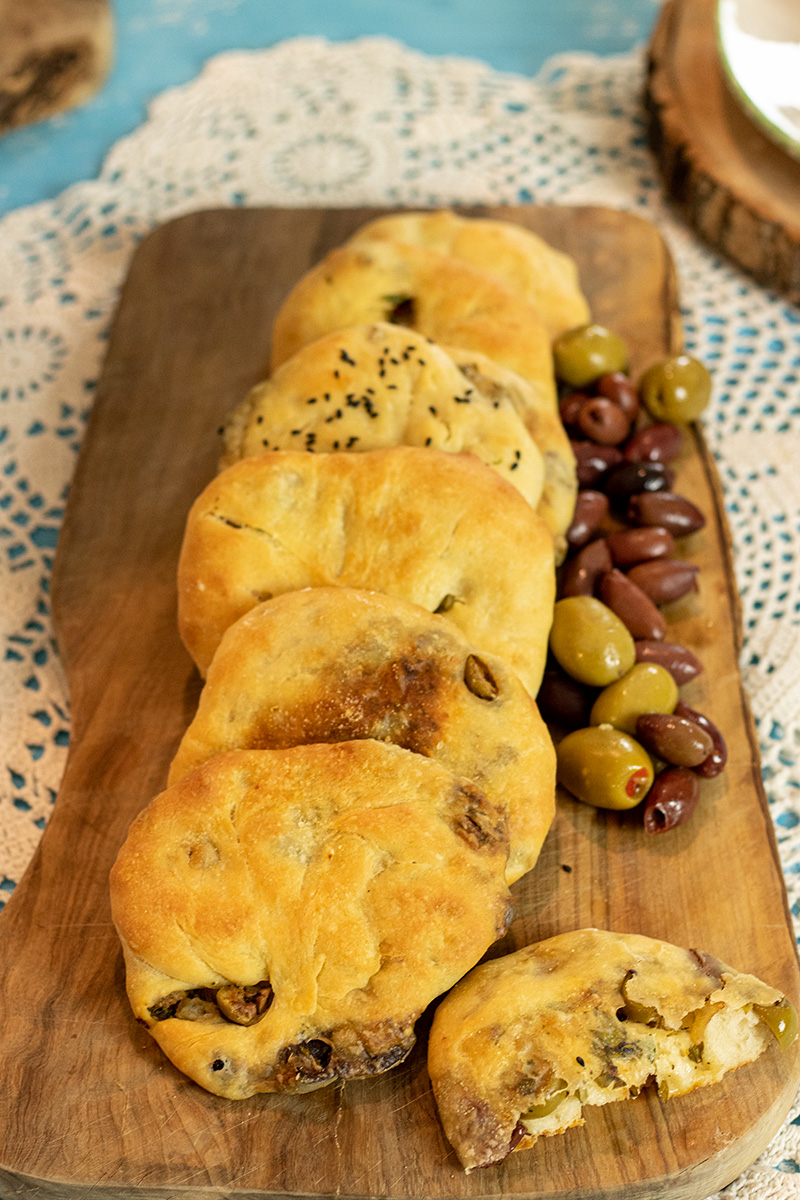Olive-filled Flatbread - Dimitras Dishes